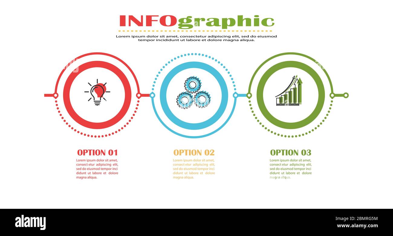 Infographics. Stock vector template of three stages. For web page ...