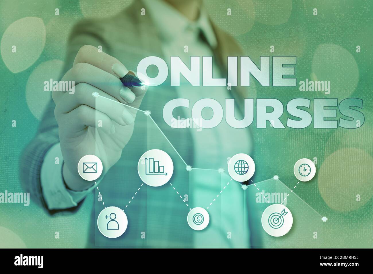 Writing note showing Online Courses. Business concept for ...