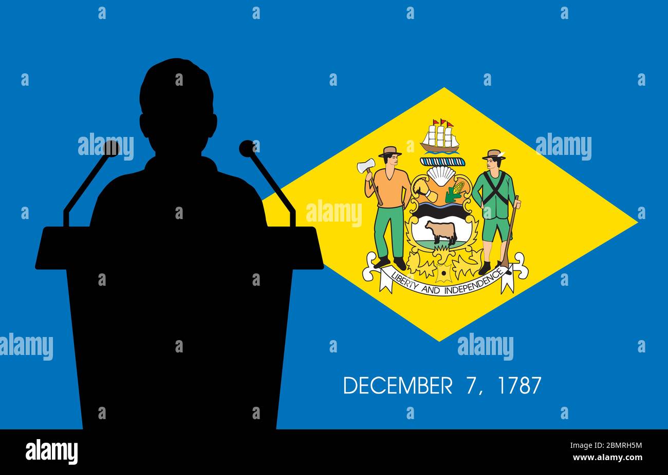 Delaware USA Flag Background Man Speaks. Business Man Presentation ...