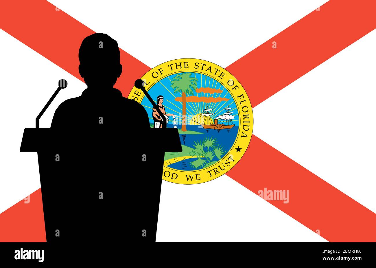 Florida USA Flag Background Man Speaks. Business Man Presentation ...