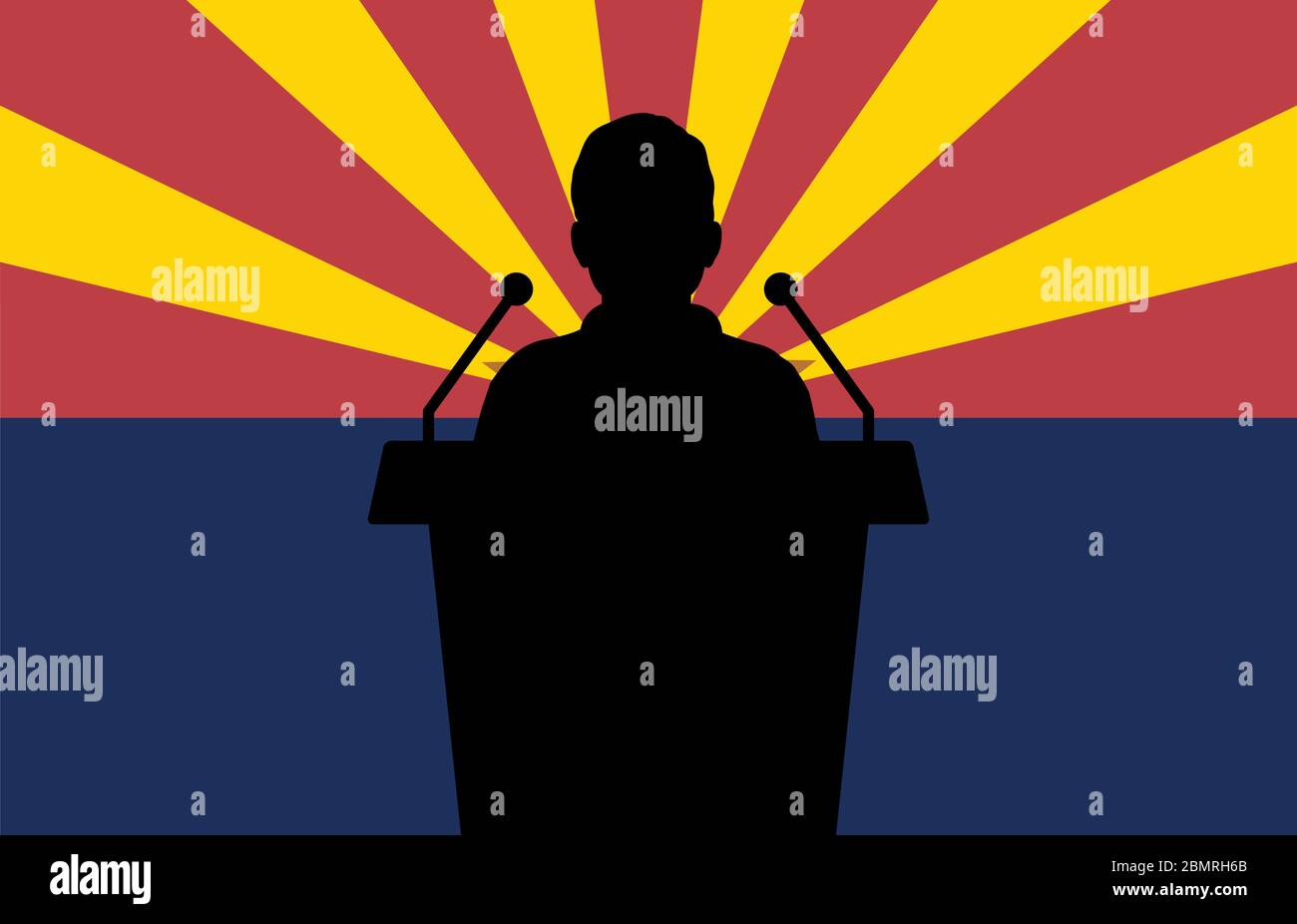 Arizona USA Flag Background Man Speaks. Business Man Presentation ...