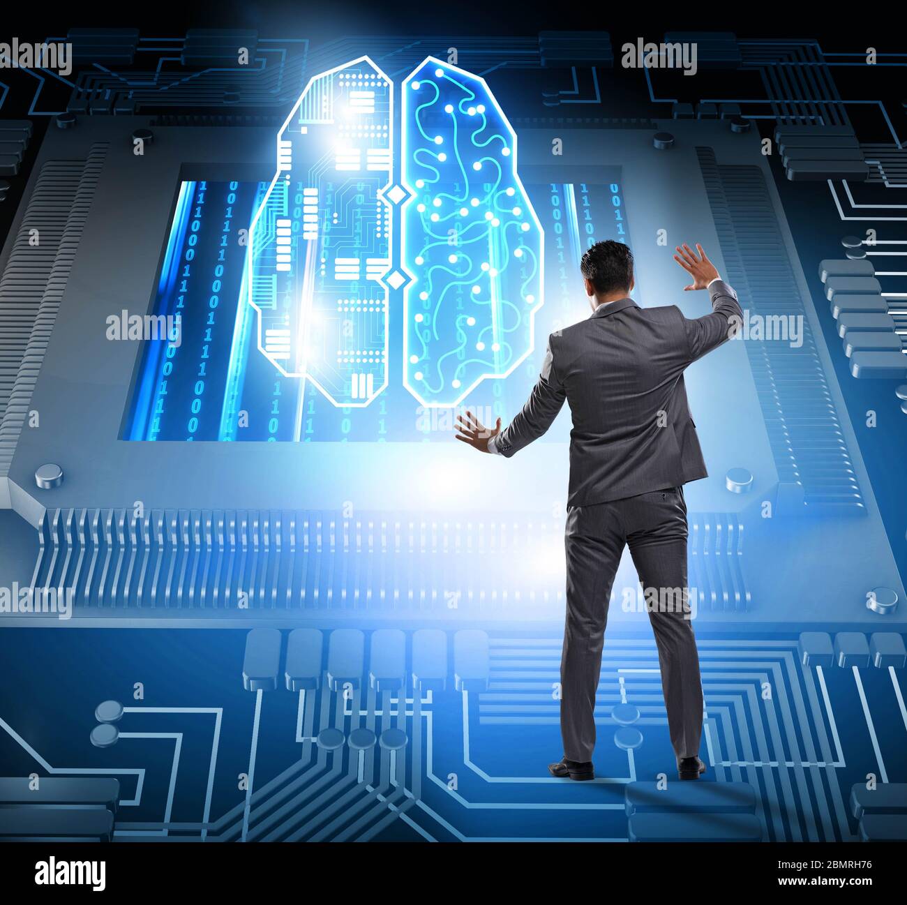 Cognitive computing concept as future technology with businessman Stock ...