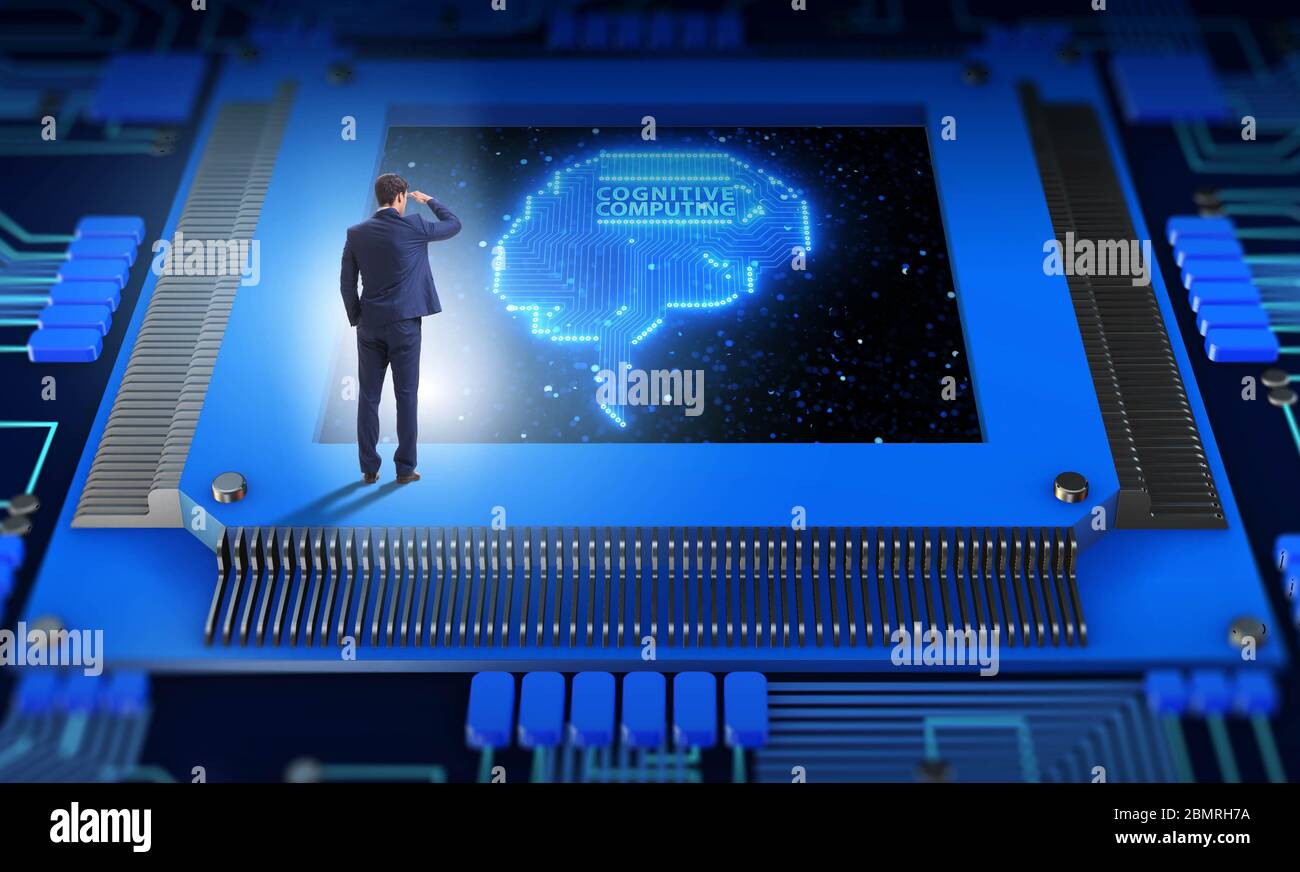 Cognitive computing concept as future technology with businessman Stock ...