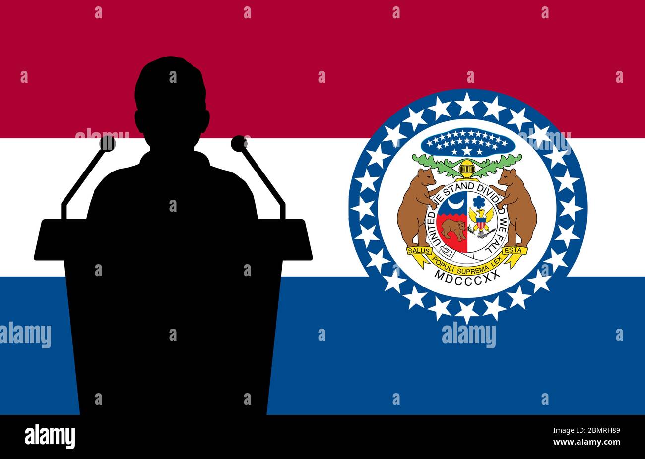 Missouri USA Flag Background Man Speaks. Business Man Presentation ...