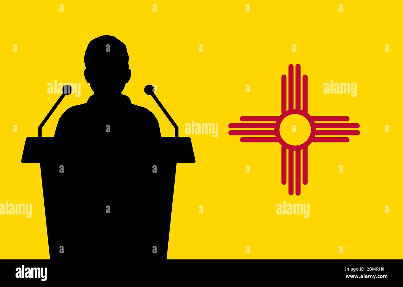 New Mexico USA Flag Background Man Speaks. Business Man Presentation ...