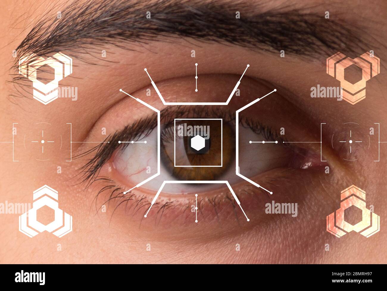 The concept of sensor implanted into human eye Stock Photo - Alamy