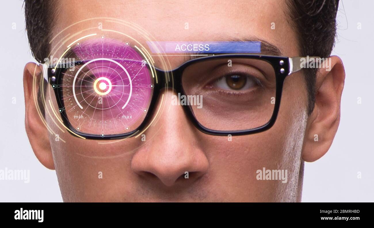 The concept of sensor implanted into human eye Stock Photo - Alamy