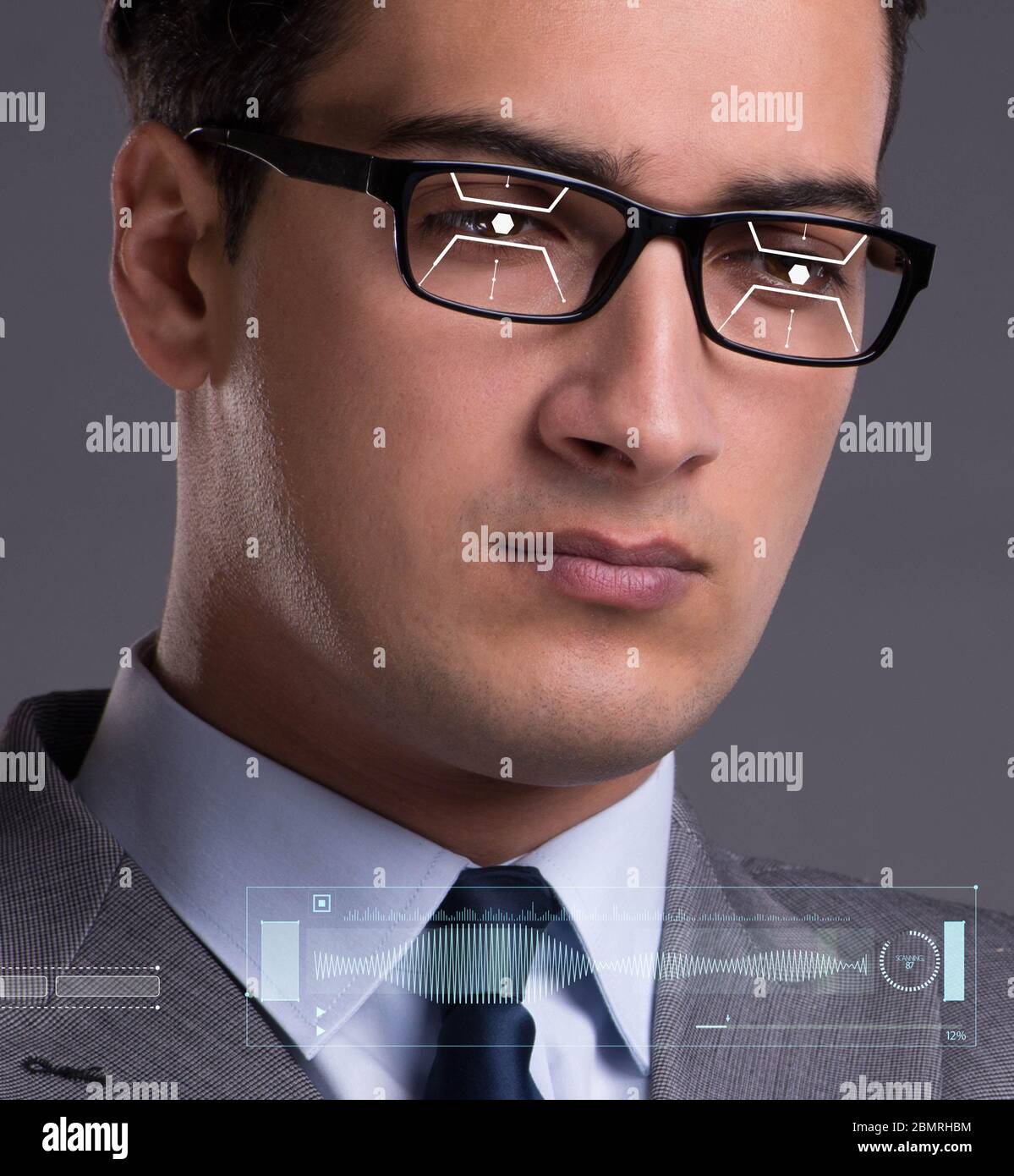 The concept of sensor implanted into human eye Stock Photo - Alamy