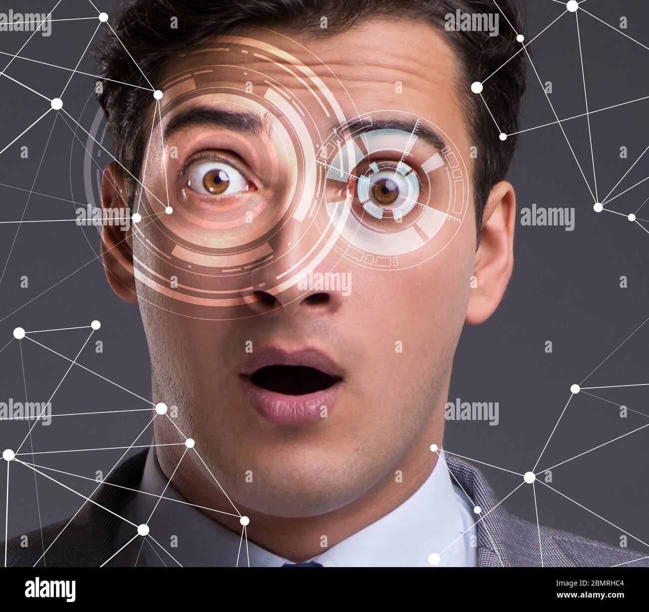 The concept of sensor implanted into human eye Stock Photo - Alamy