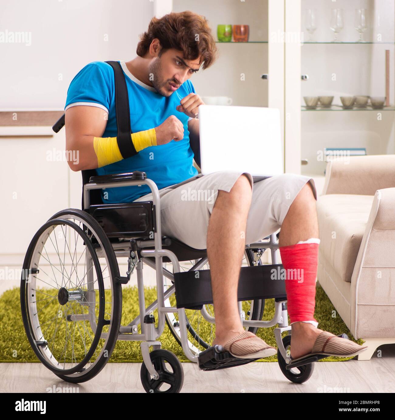 The injured man recovering from his injury Stock Photo - Alamy
