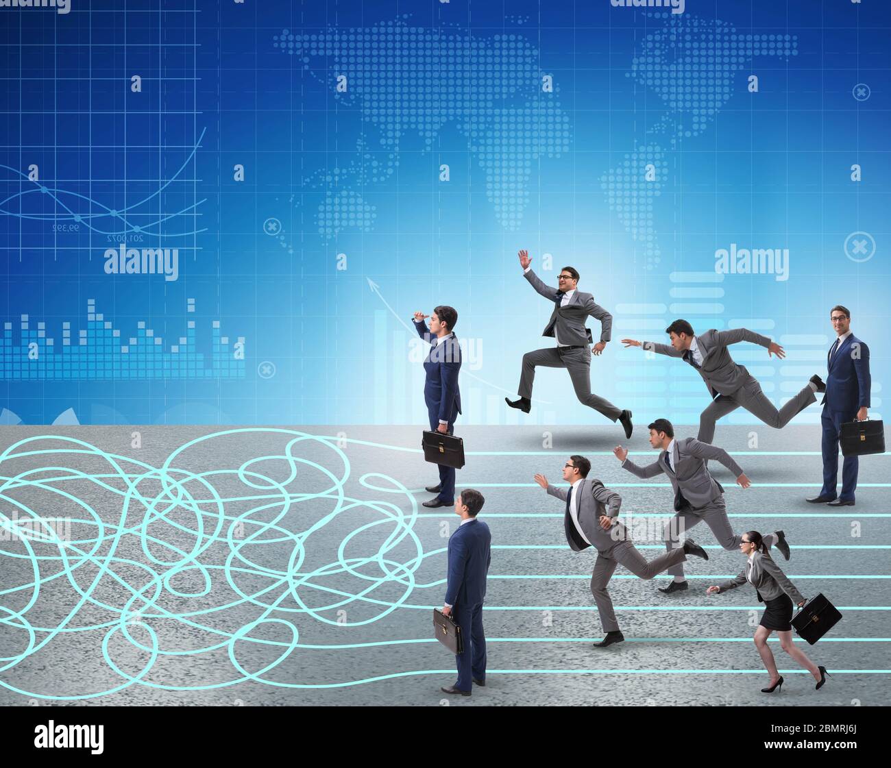 The business people in uncertainty concept Stock Photo - Alamy