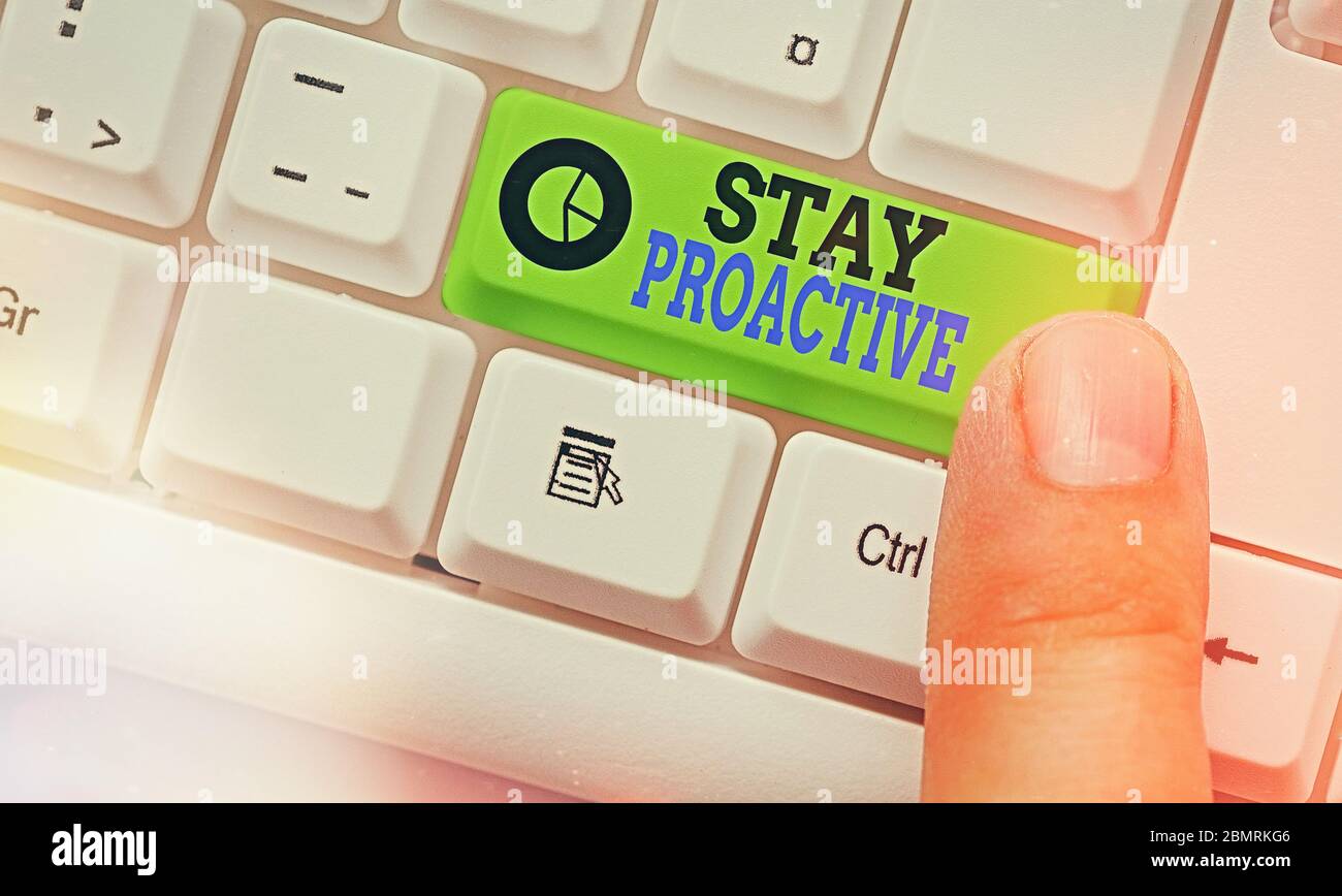Handwriting text writing Stay Proactive. Conceptual photo Taking own ...