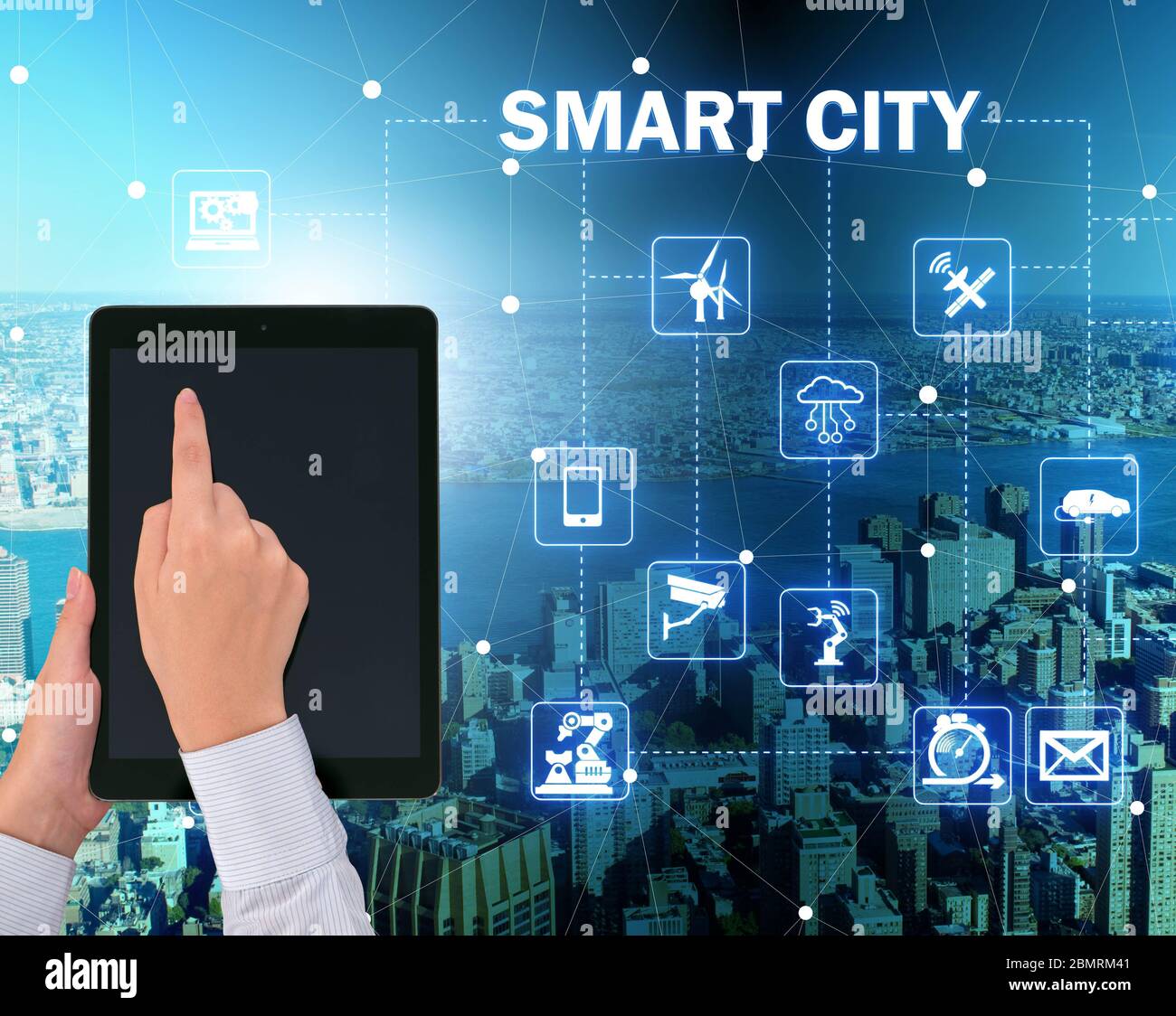 The smart city in innovation concept Stock Photo - Alamy