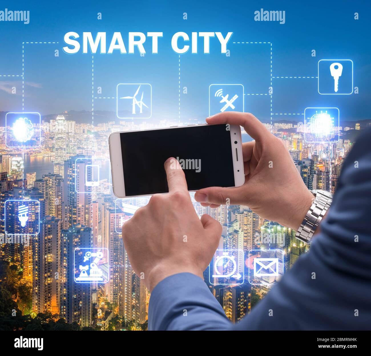 The smart city in innovation concept Stock Photo - Alamy