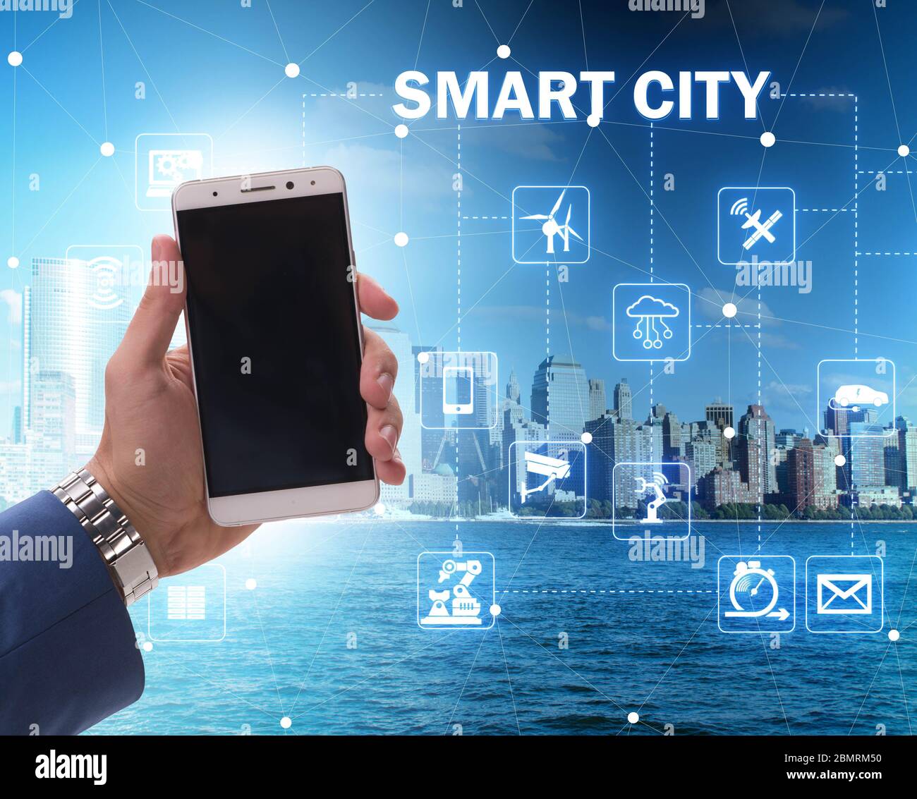 The smart city in innovation concept Stock Photo - Alamy