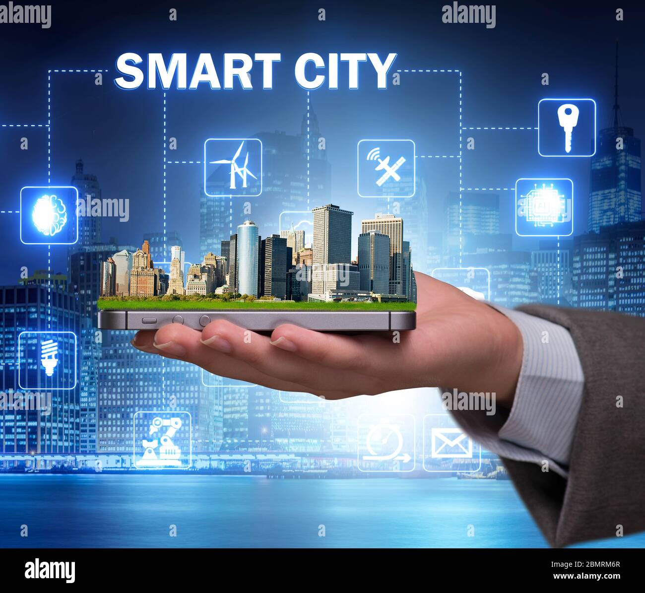 The smart city in innovation concept Stock Photo - Alamy