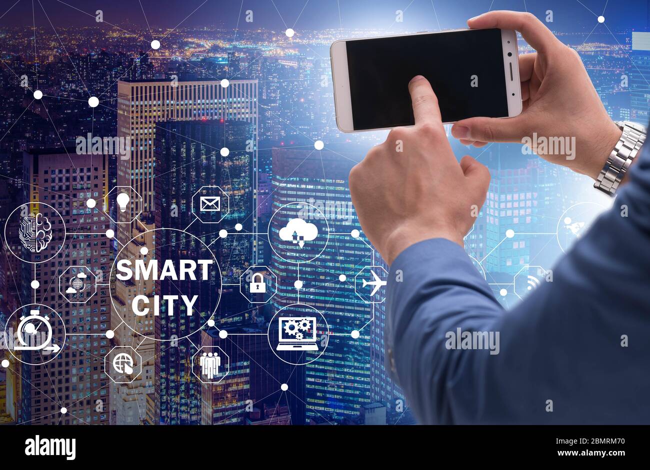 The smart city in innovation concept Stock Photo - Alamy