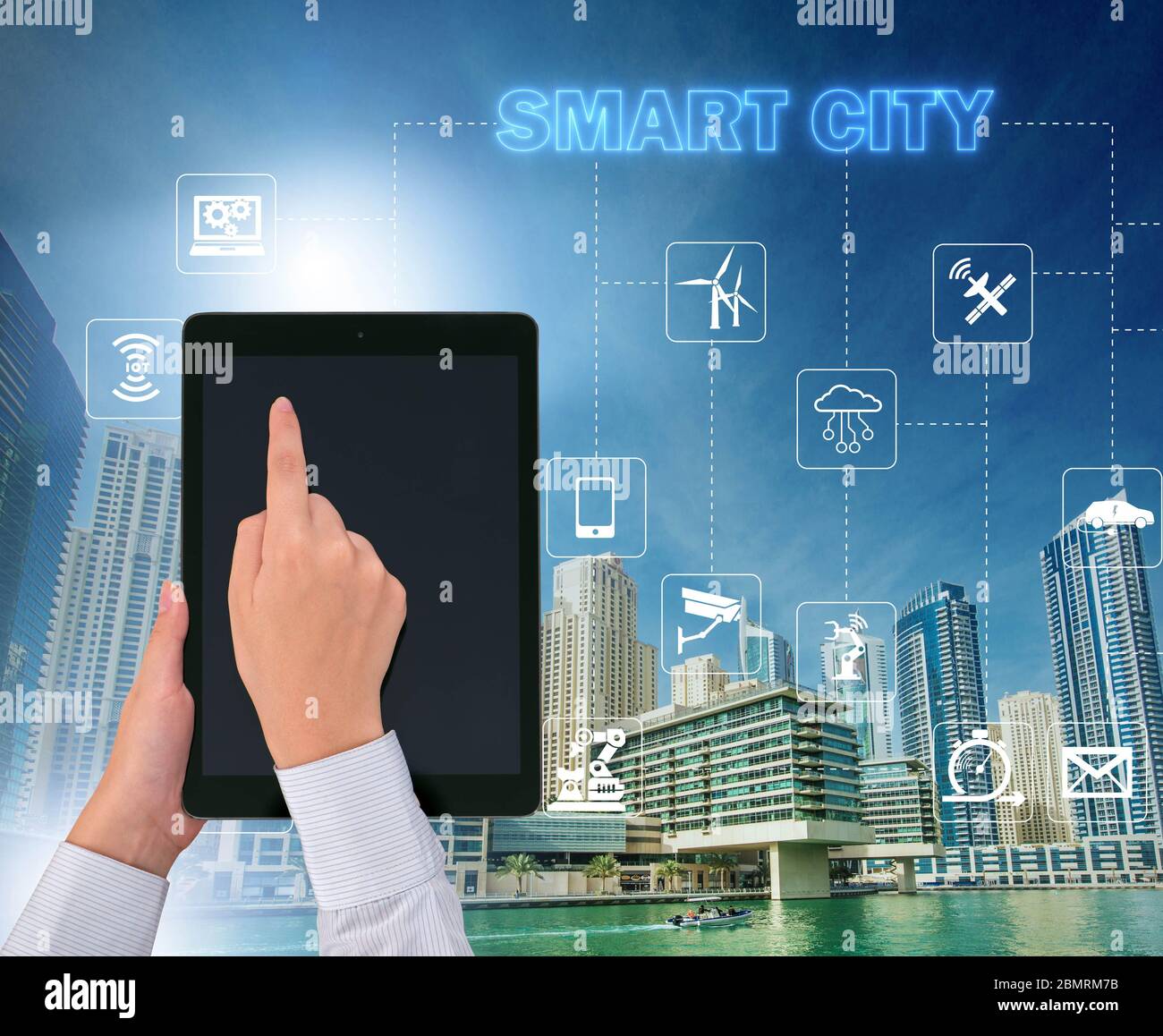 The smart city in innovation concept Stock Photo - Alamy