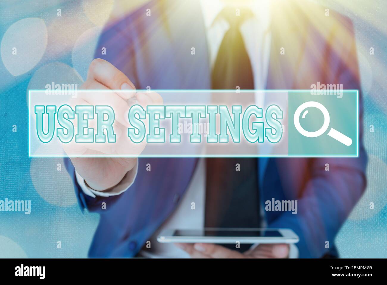 Word writing text User Settings. Business photo showcasing Configuration of appearance Operating ...