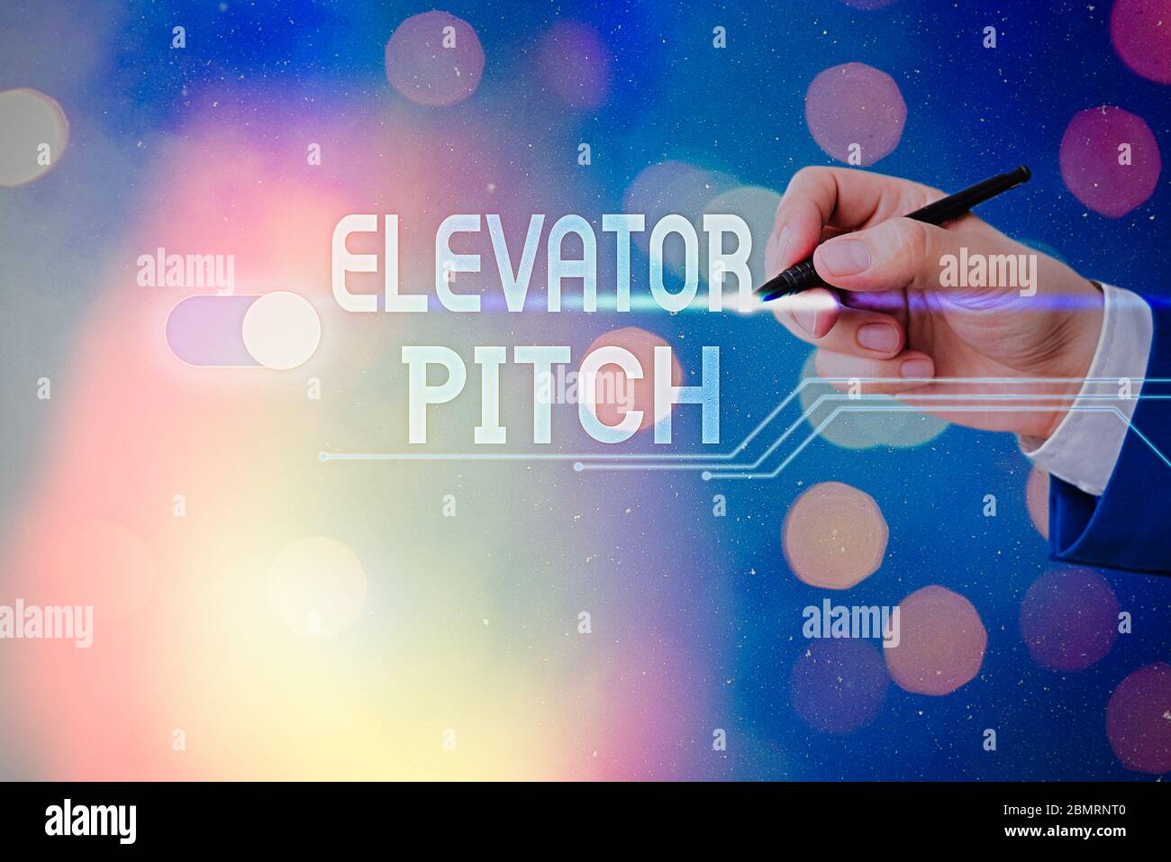 Text sign showing Elevator Pitch. Business photo text A persuasive ...
