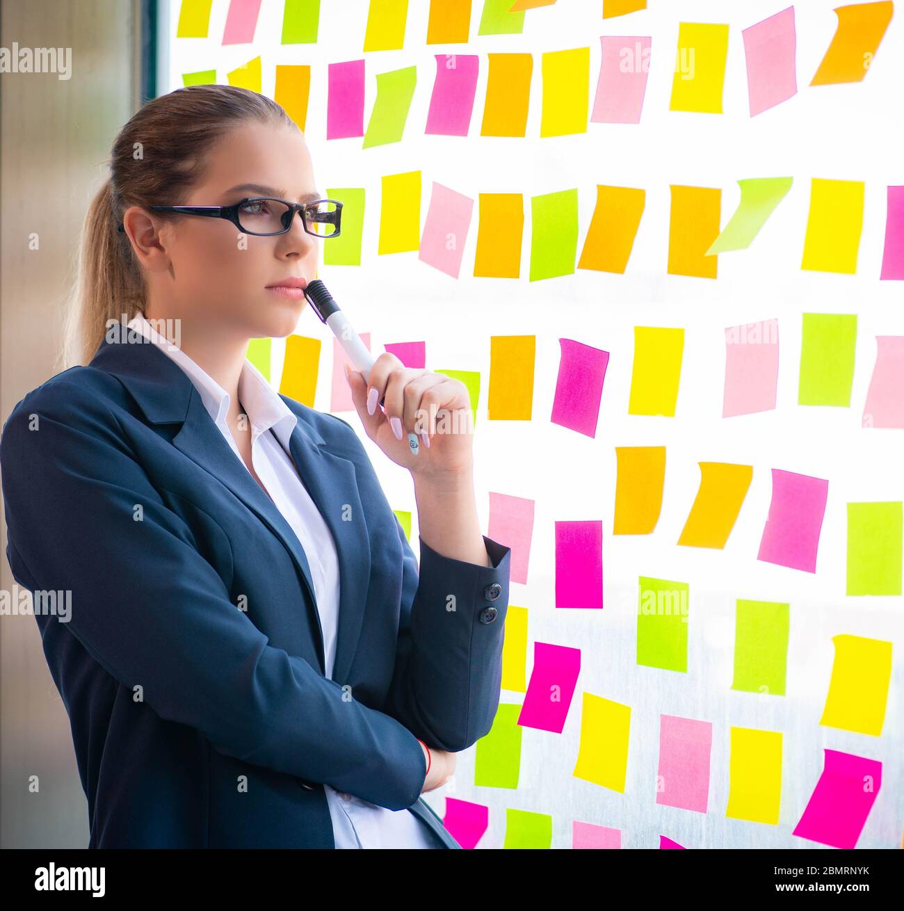 The beautiful female employee with many conflicting priorities Stock ...