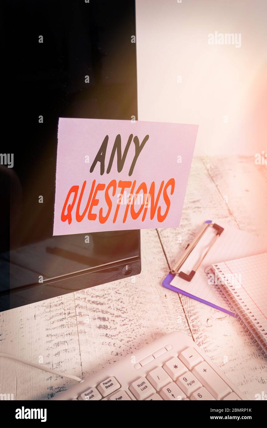 Word writing text Any Questions. Business photo showcasing Clueless ...