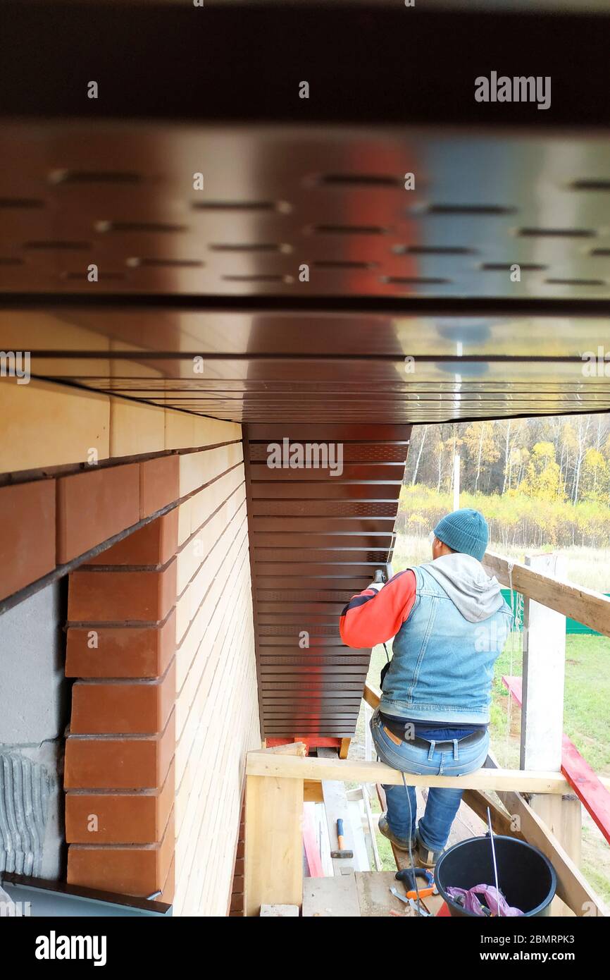 Man working angle grinder wooden hi-res stock photography and images ...