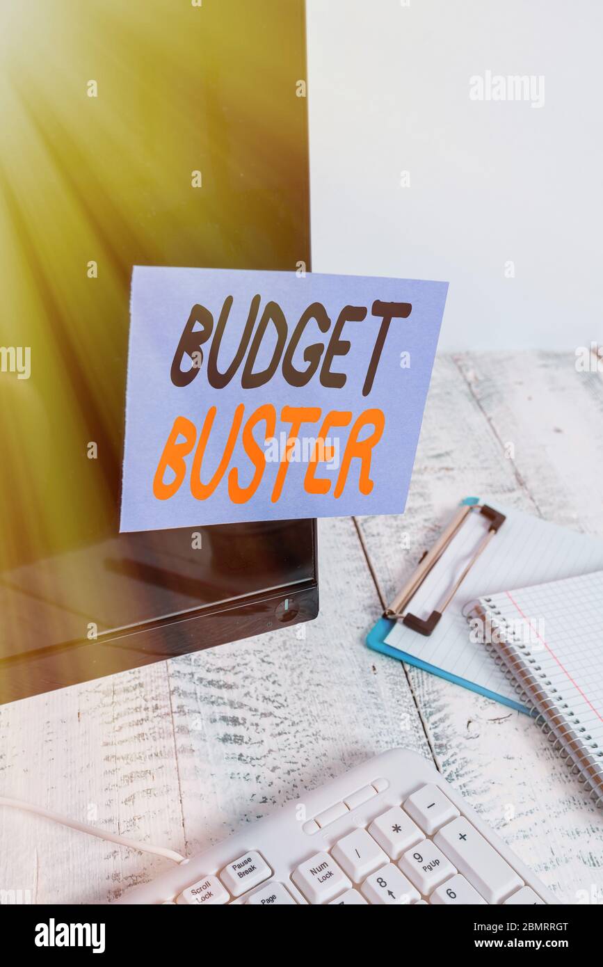 Word writing text Budget Buster. Business photo showcasing Carefree ...