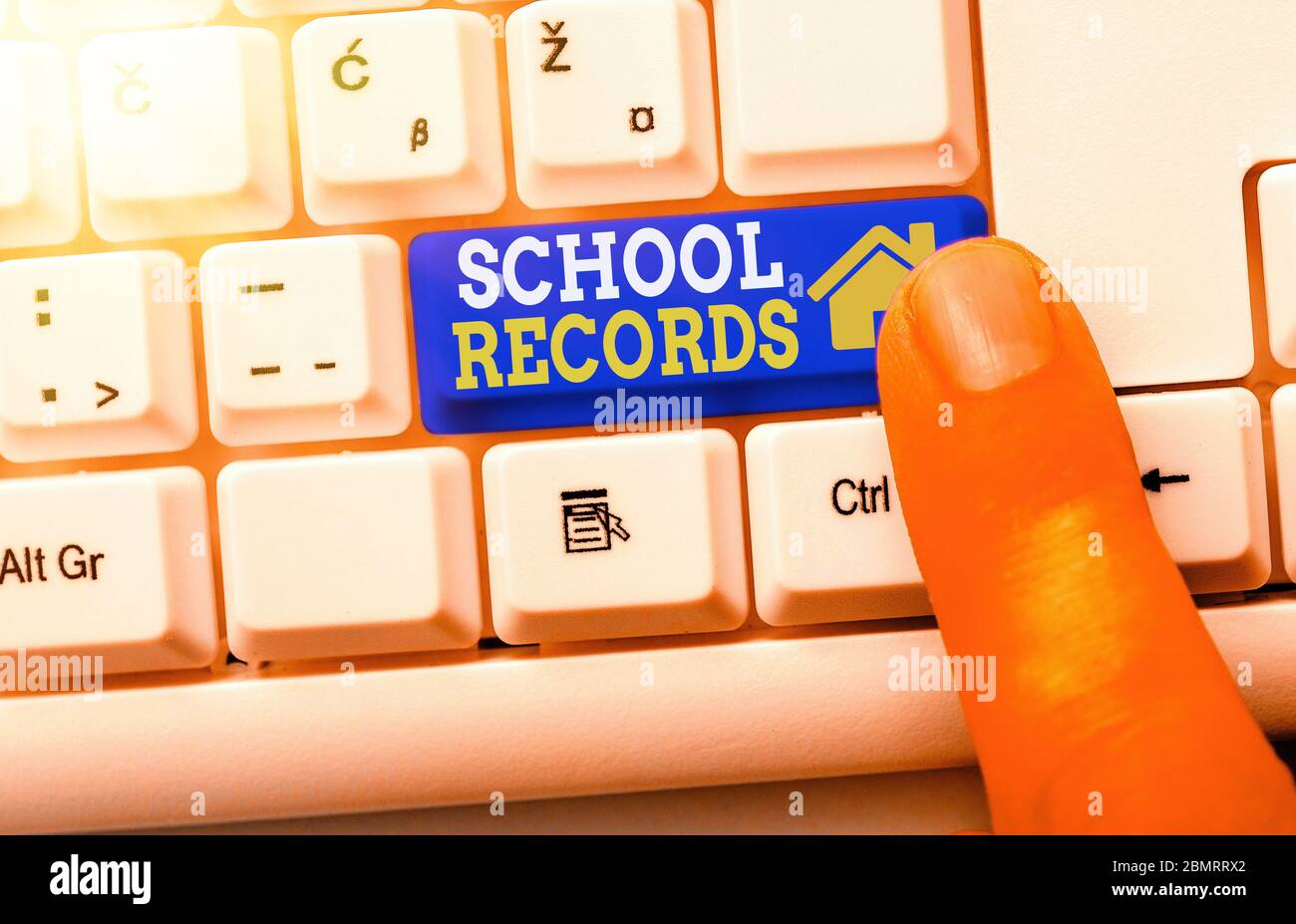 Text sign showing School Records. Business photo showcasing Information ...