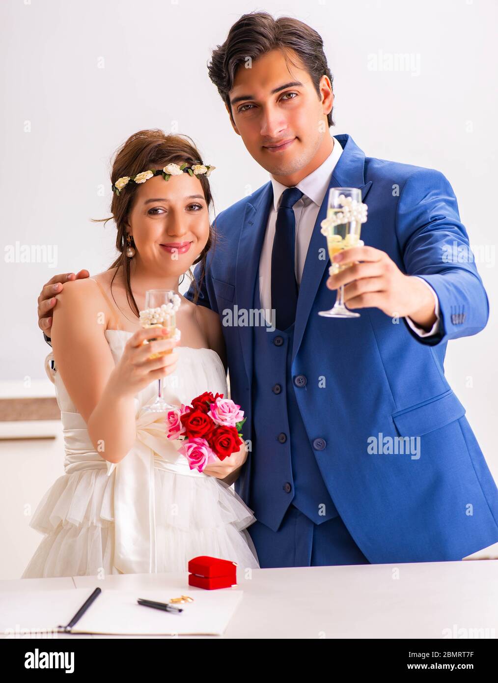 The wedding ceremony with wife and husband Stock Photo - Alamy