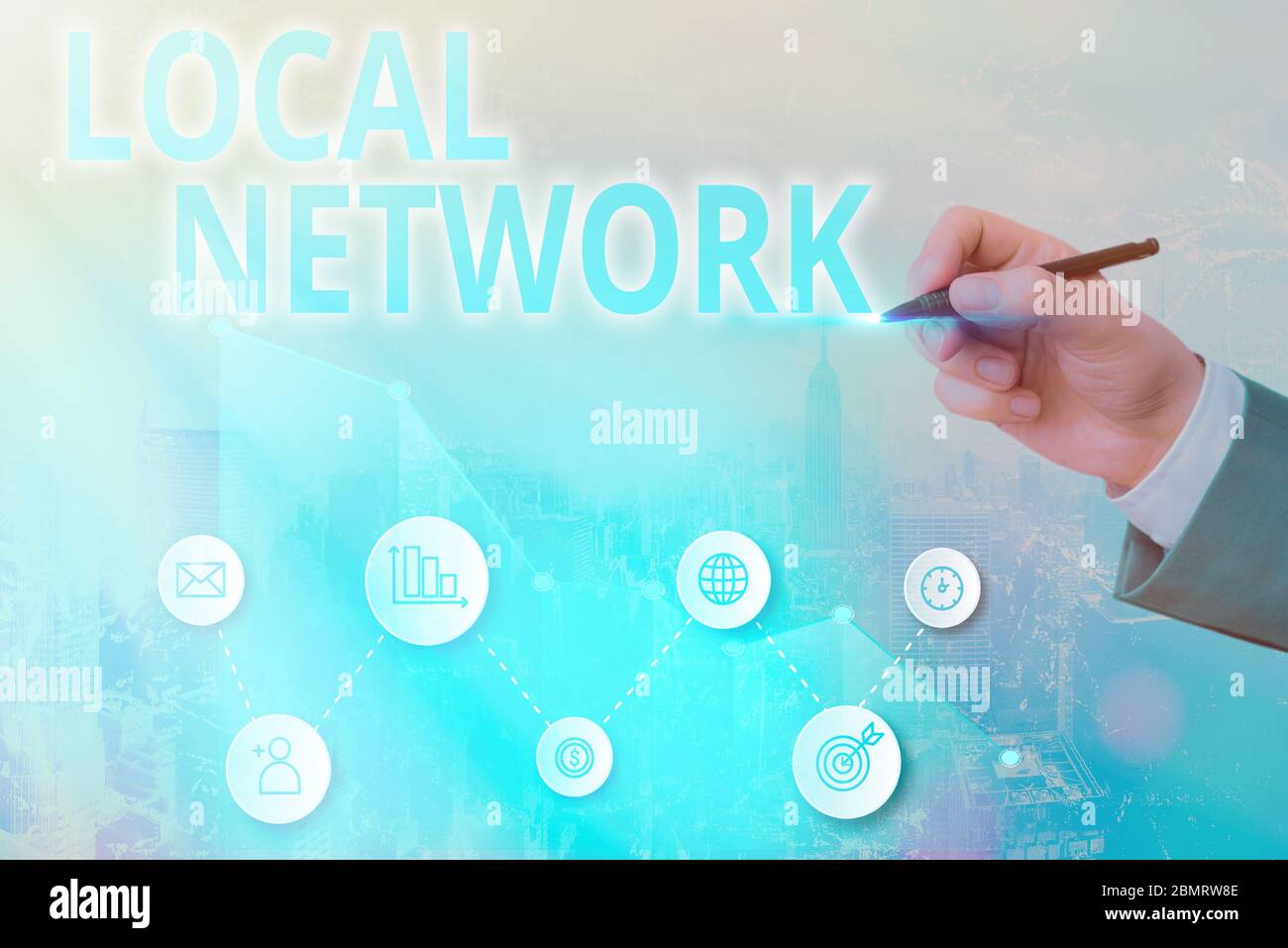 Writing note showing Local Network. Business concept for Intranet LAN ...