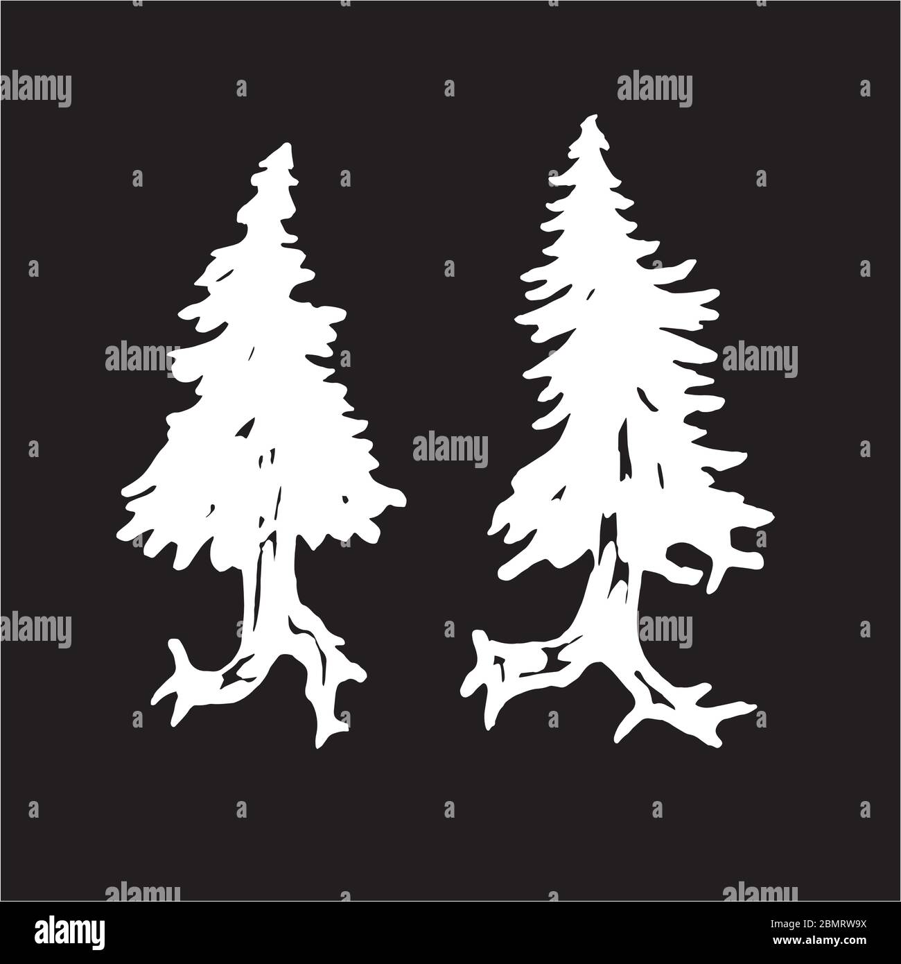 Illustration of a running tree with a spiral ornament. The roots of the ...