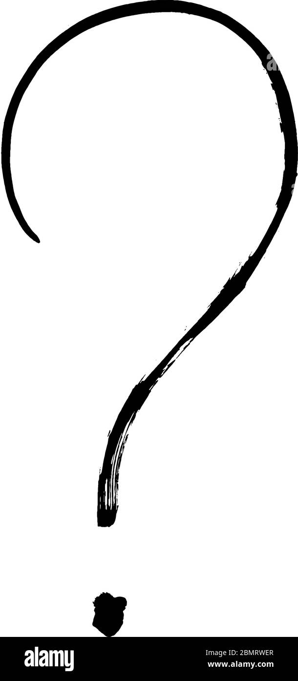 Vector question mark, hand drawn in ink, the concept of doubt, choice ...