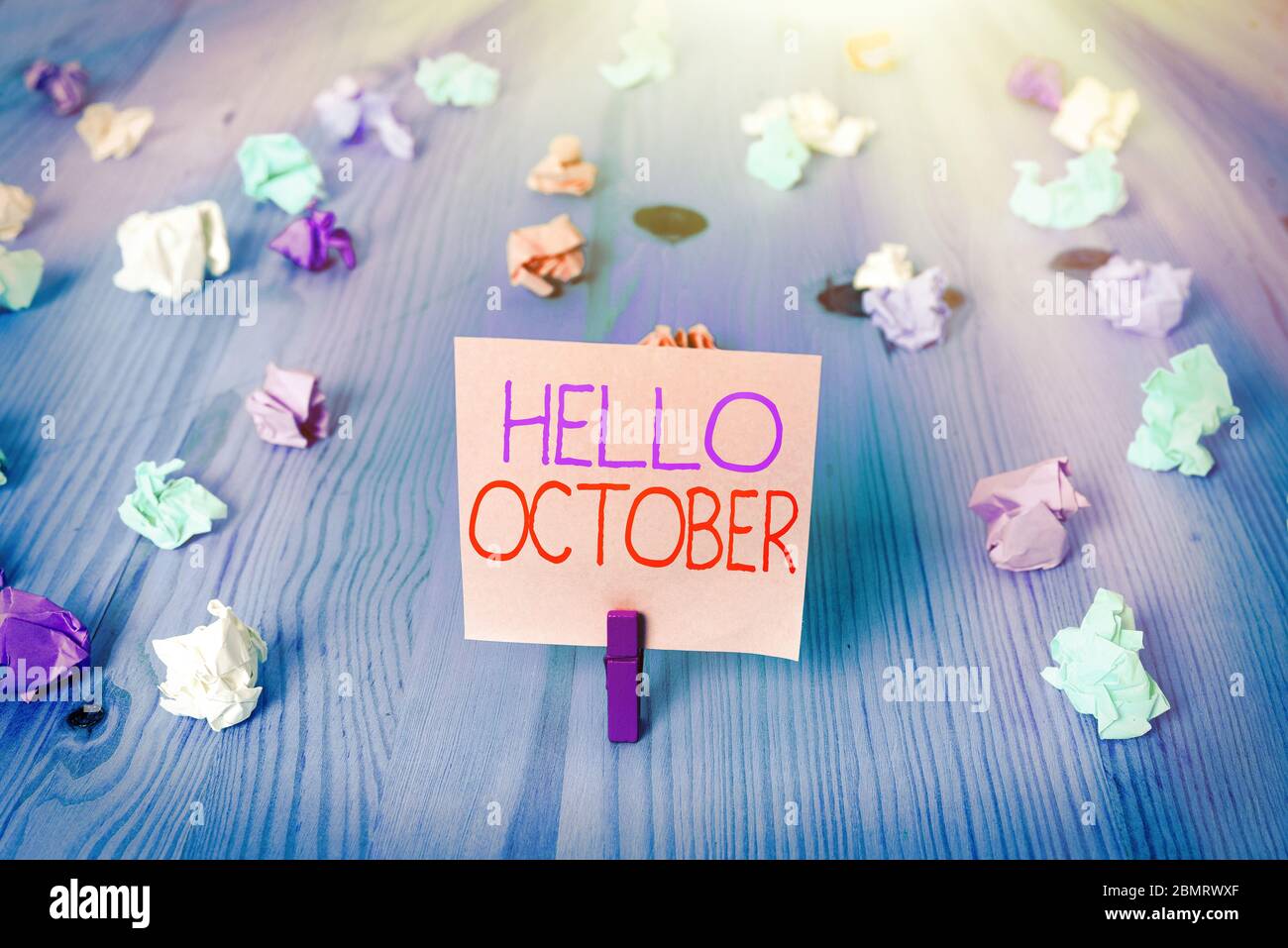 Conceptual hand writing showing Hello October. Concept meaning Last ...