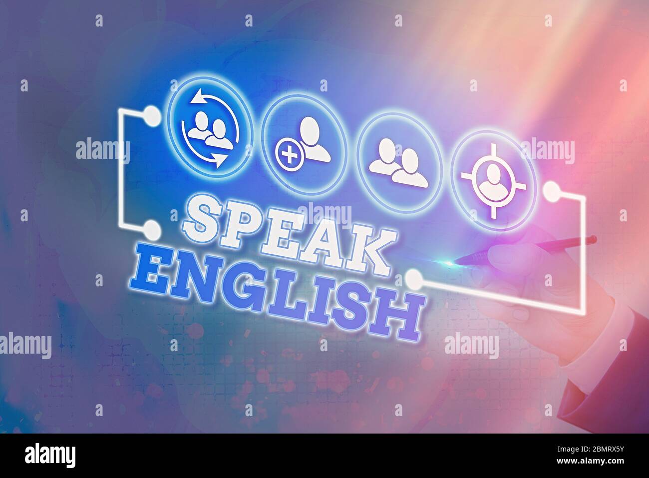 Writing note showing Speak English. Business concept for Study another ...