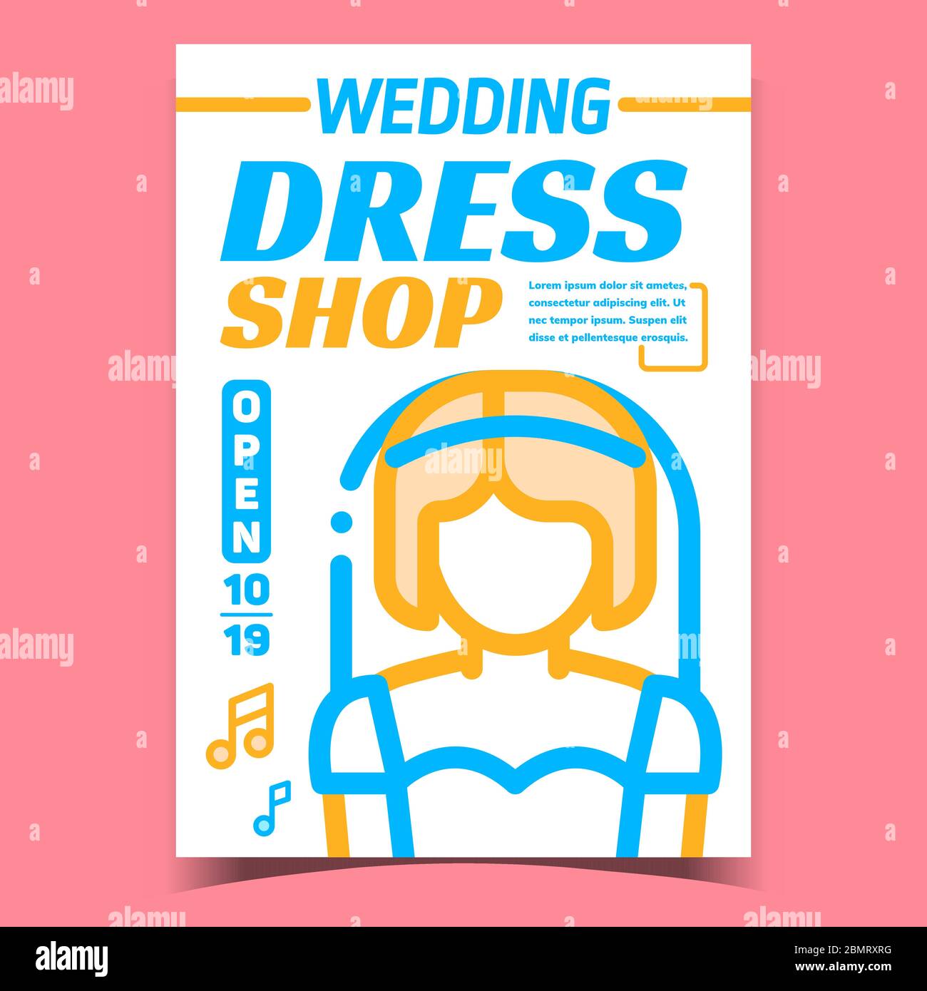 Wedding Dress Shop Creative Promo Banner Vector Illustration Stock ...