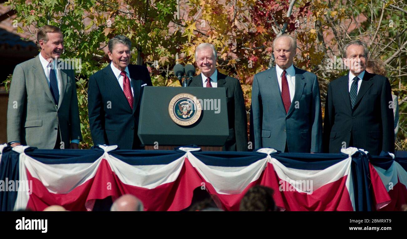 SIMI VALLEY, CA. November 4, 1991: Former United States Presidents ...