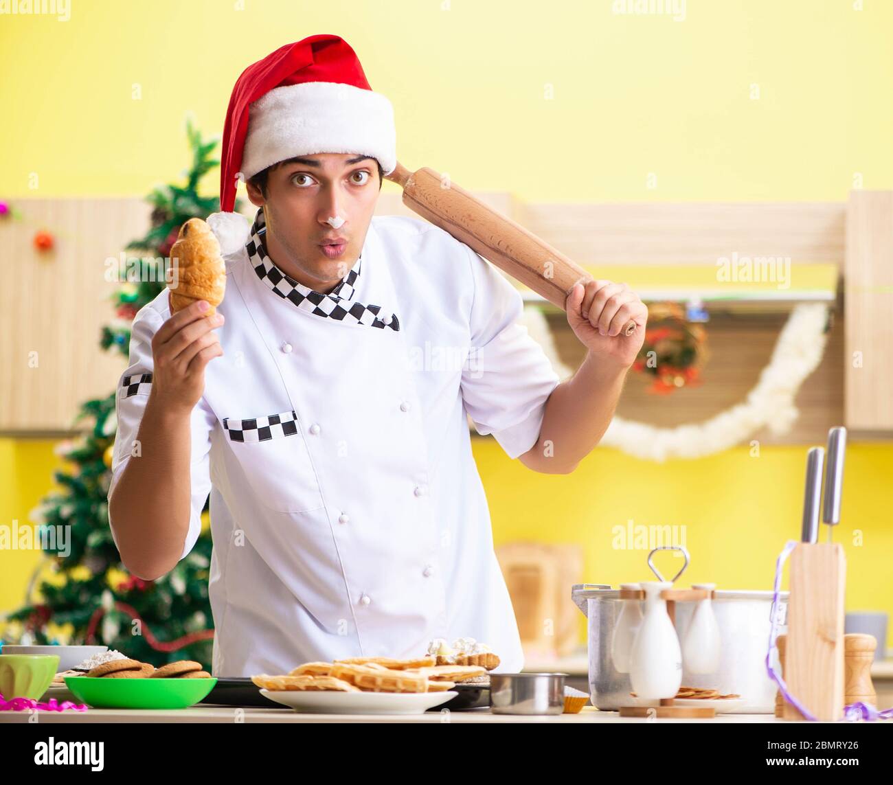 Santa claus working too hard hi-res stock photography and images - Alamy
