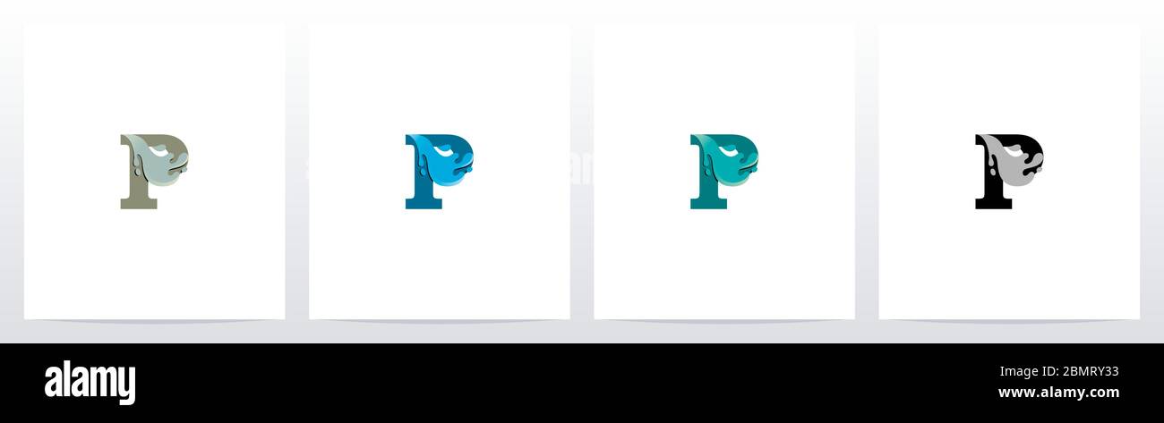 Water Coming Out From Letter Logo Design P Stock Vector Image & Art - Alamy