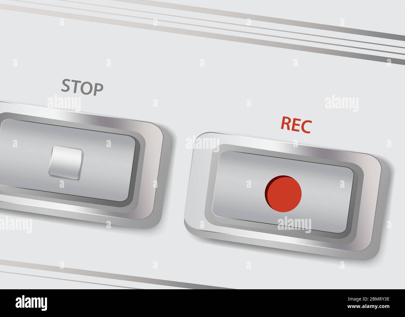 Vector showing closeup view of a button on the Recording on a digital ...