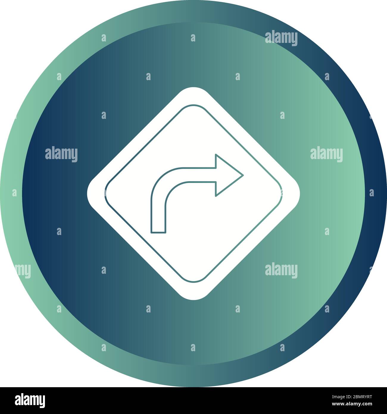 Right turn ahead Stock Vector Images - Alamy