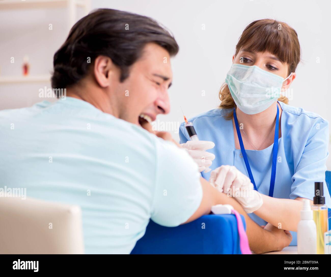 The young patient during blood test sampling procedure Stock Photo - Alamy