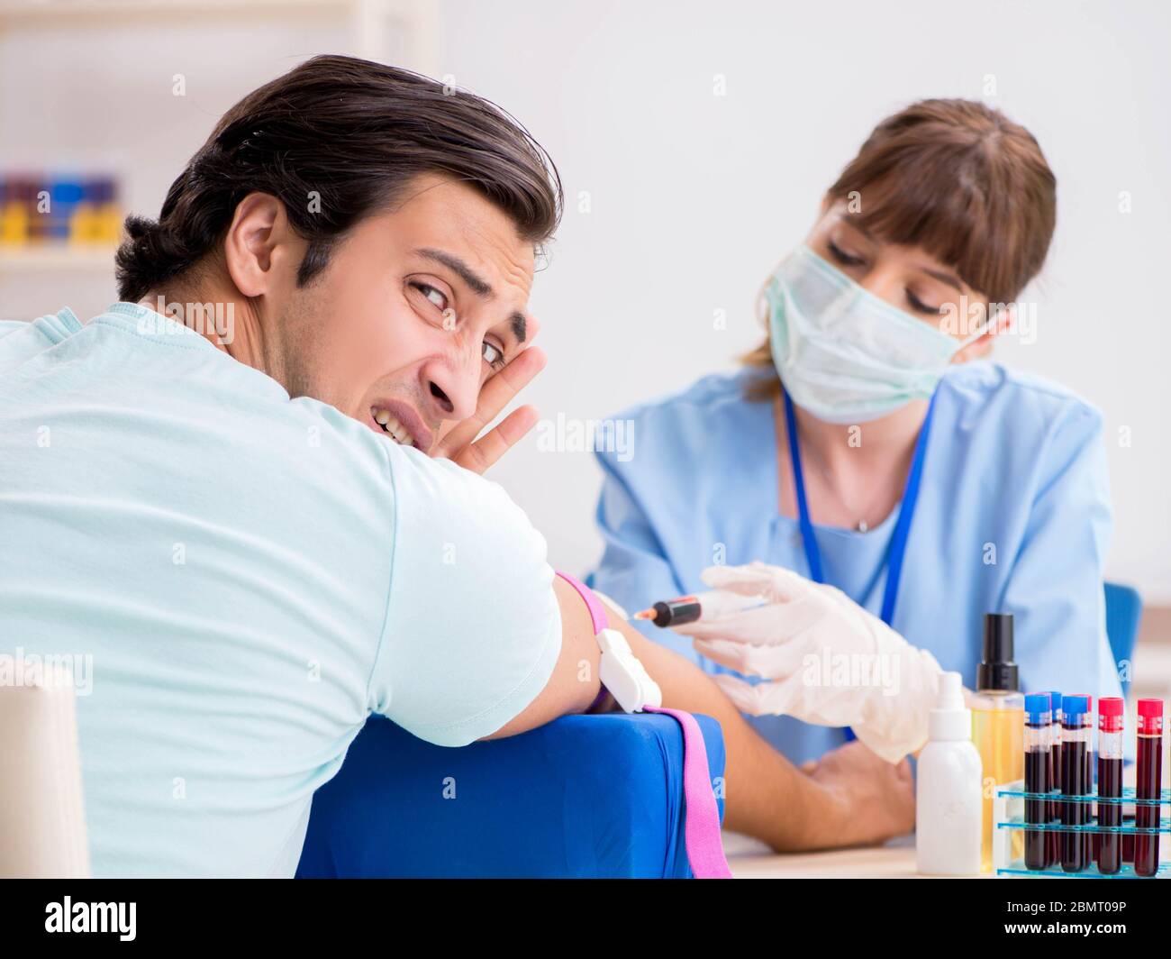 The young patient during blood test sampling procedure Stock Photo - Alamy
