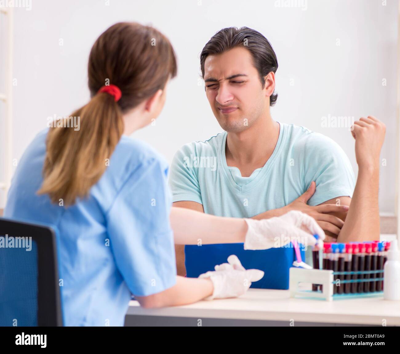 The young patient during blood test sampling procedure Stock Photo - Alamy