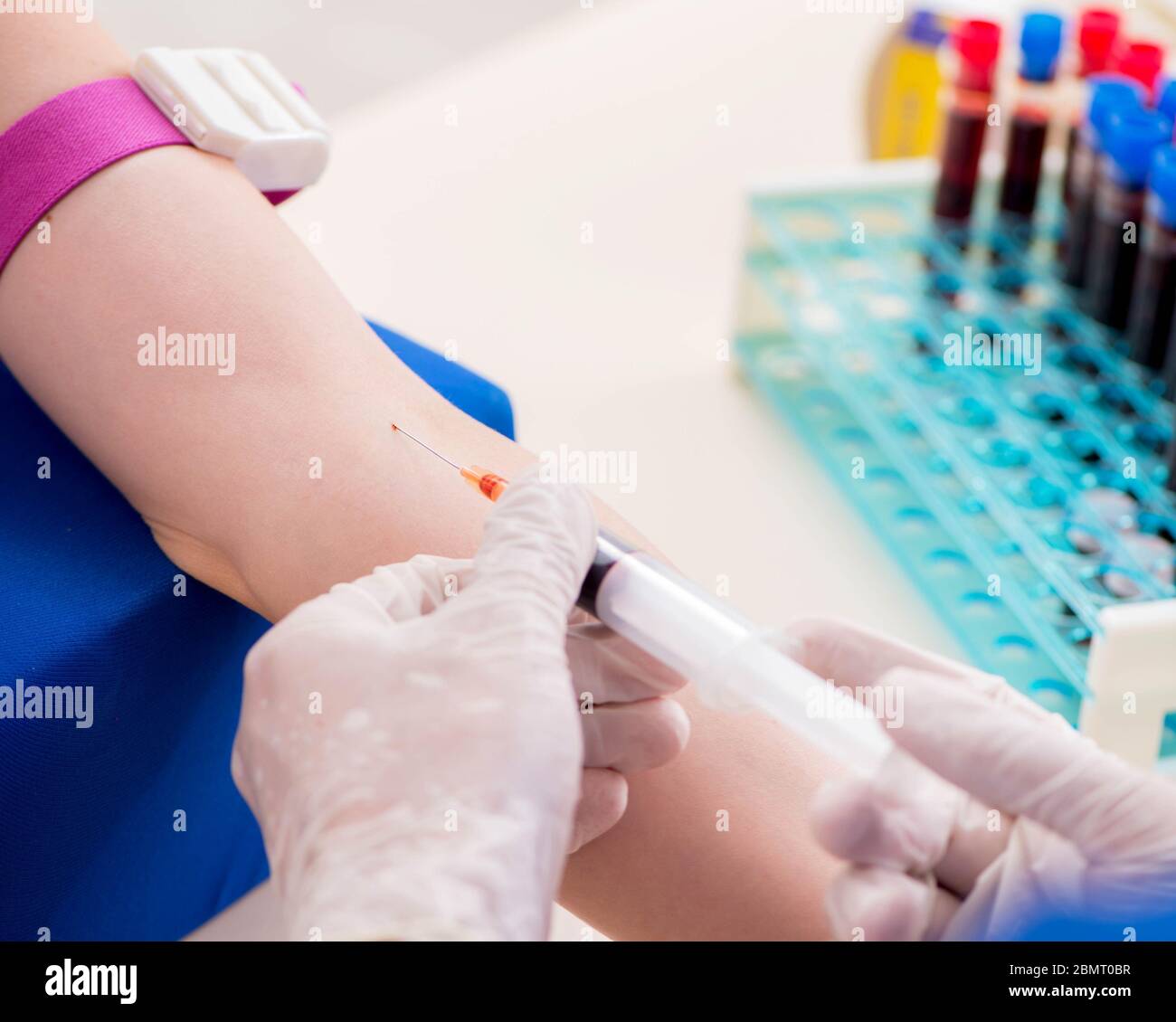 The young patient during blood test sampling procedure Stock Photo - Alamy