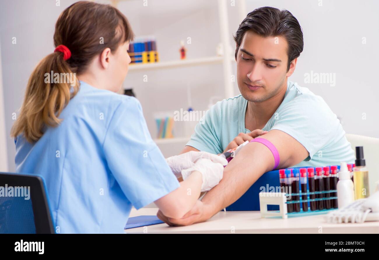 The young patient during blood test sampling procedure Stock Photo - Alamy