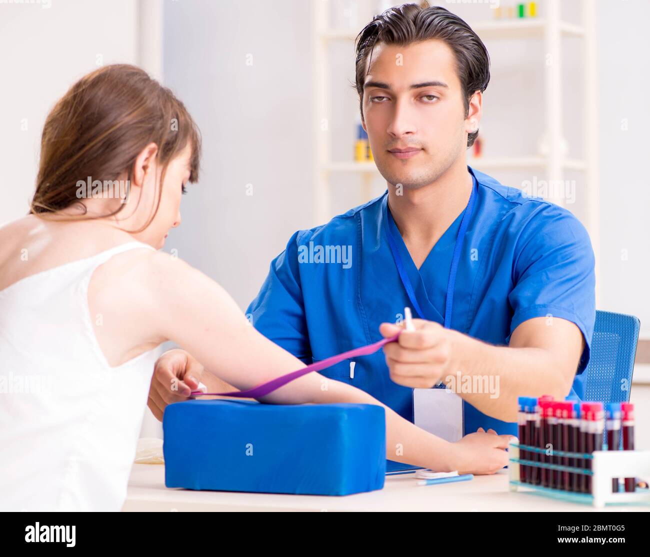 The young patient during blood test sampling procedure Stock Photo - Alamy