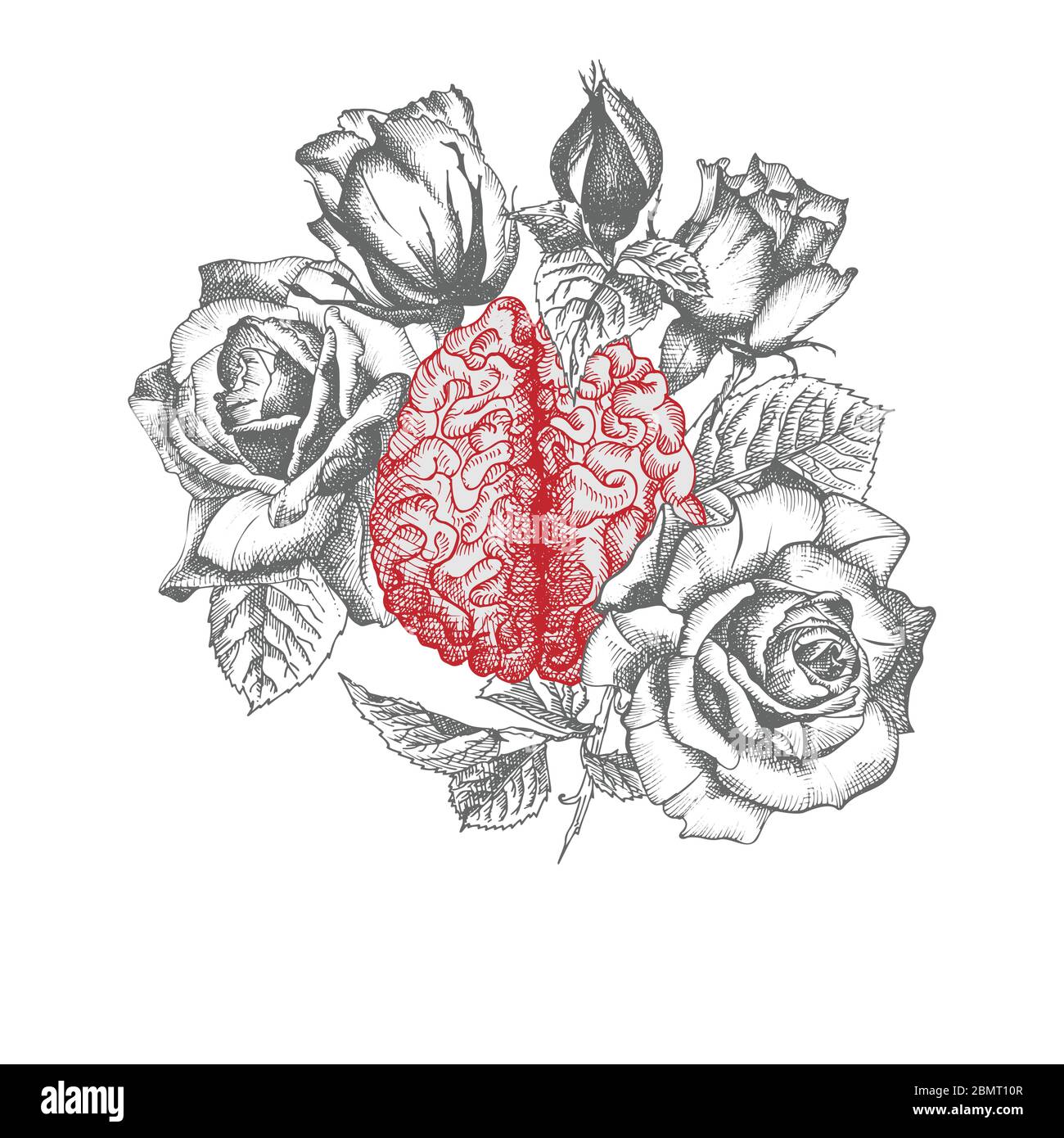 Retro style brain icon Stock Vector Images - Alamy