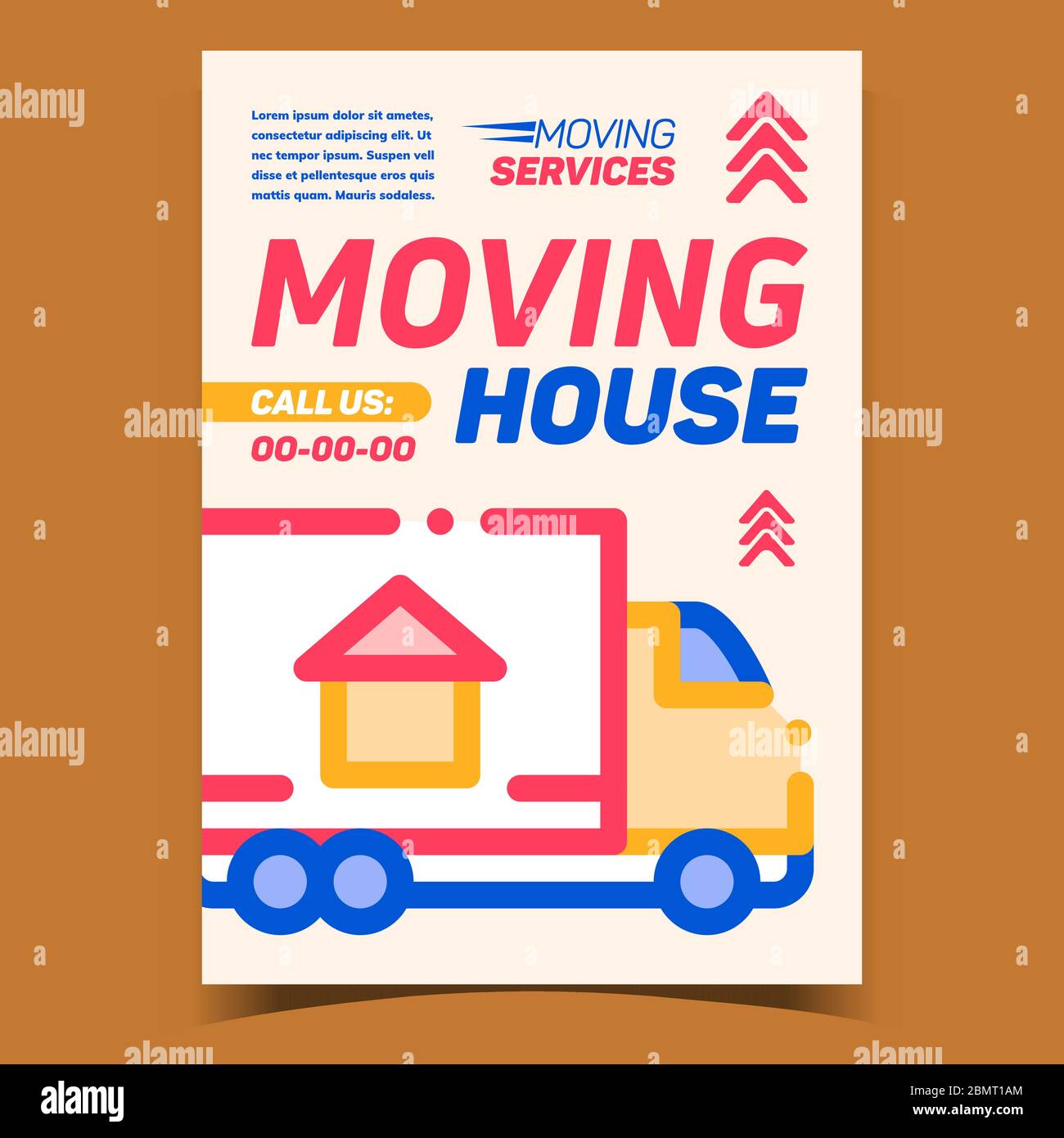 Moving House Service Advertising Banner Vector Illustration Stock ...