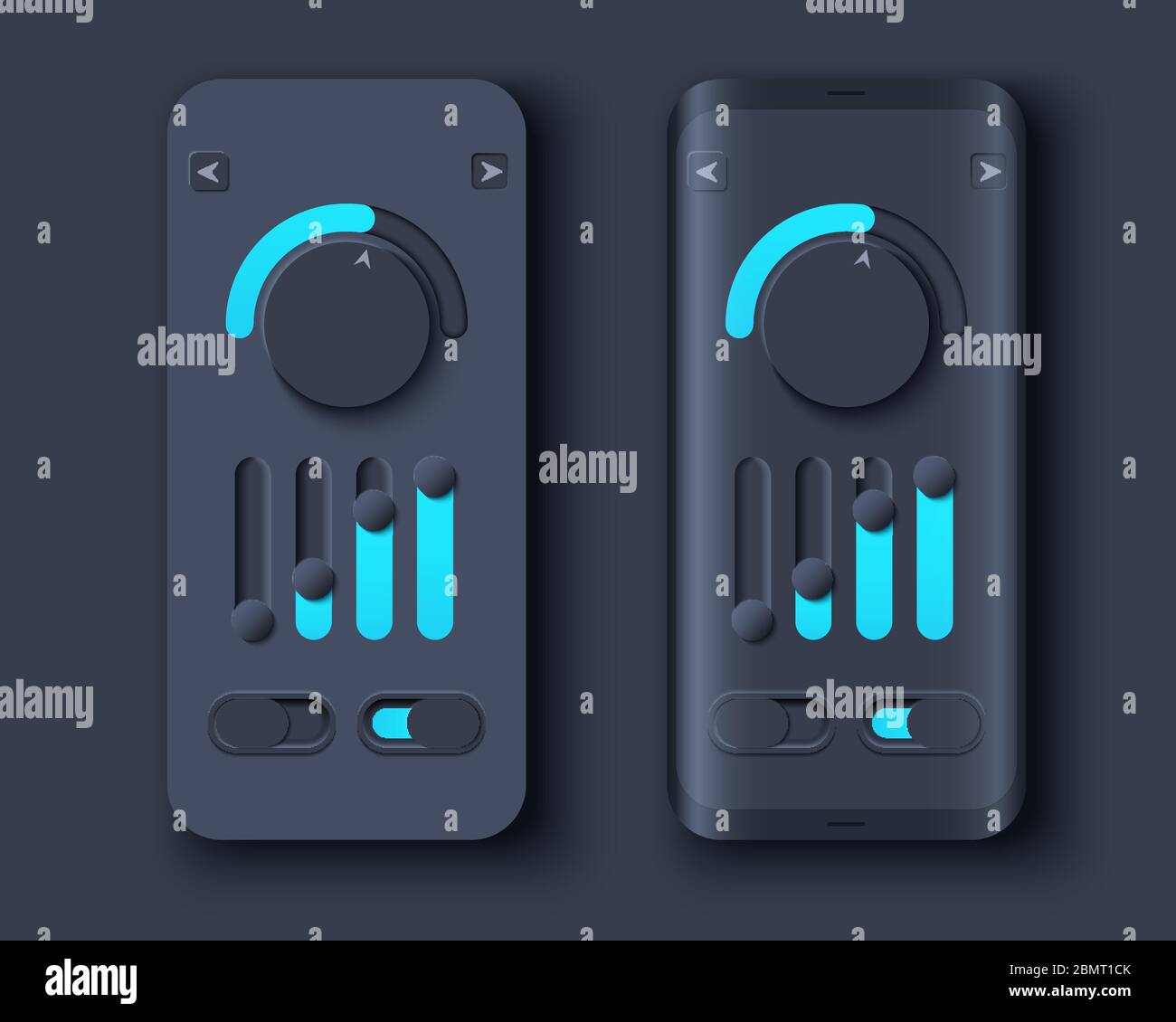 Neumorph UI kit on device screen Stock Vector Image & Art - Alamy